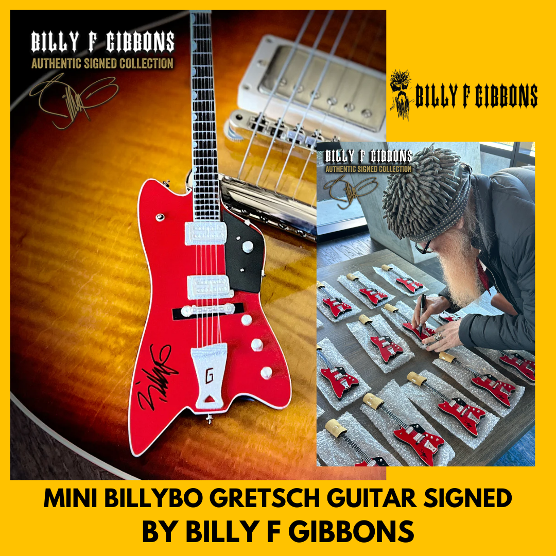 Billy F Gibbons SIGNED Gretsch Billy Bo Mini Guitar – Limited Edition Merch